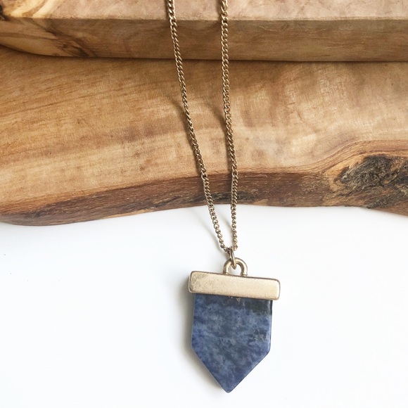 Express | Jewelry | Express Gold Blue Semiprecious Stone Necklace ...